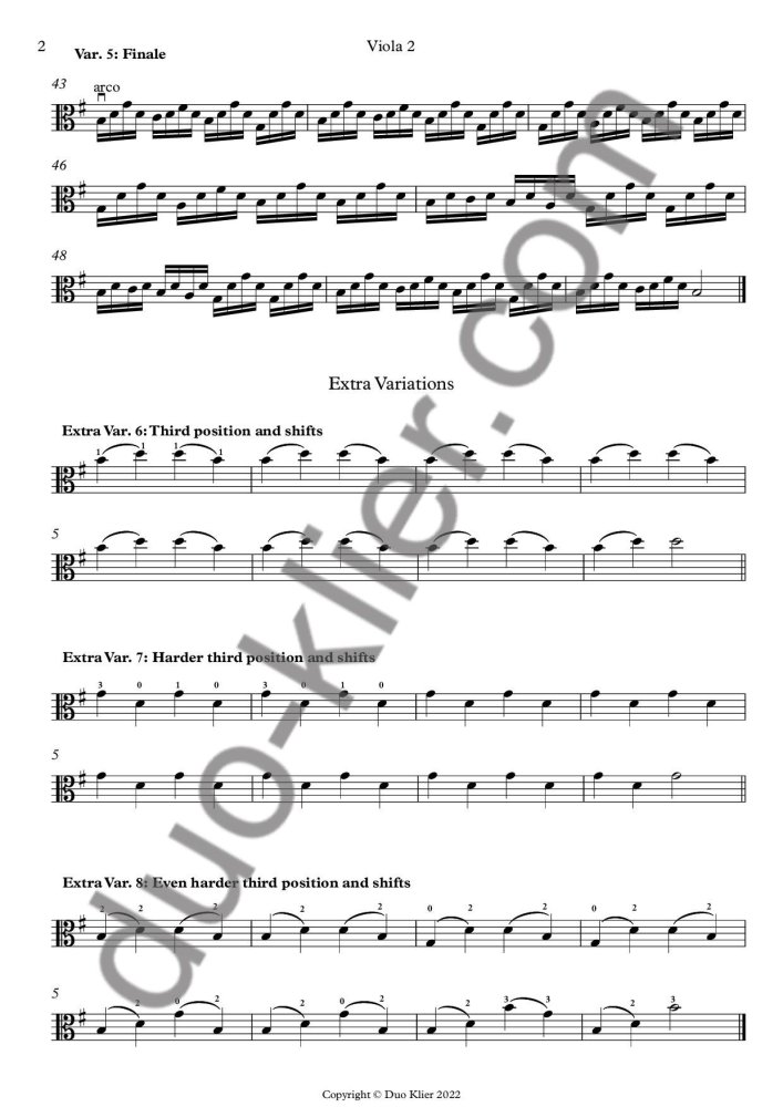 Frère Jacques Virtuoso Variations (Viola Duet) by Traditional | Duo Klier