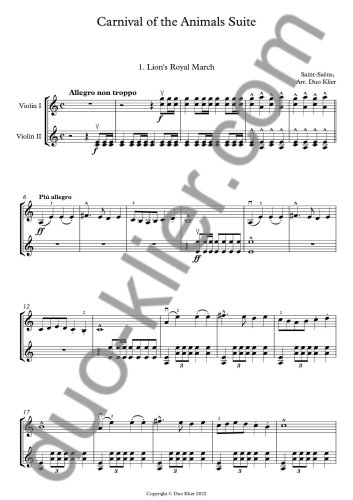 The Carnival of the Animals Suite by Saint-Saëns | Duo Klier