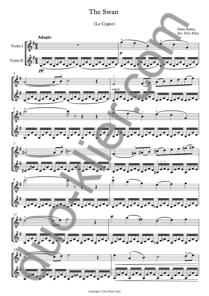 The Swan by Saint-Saëns | Duo Klier