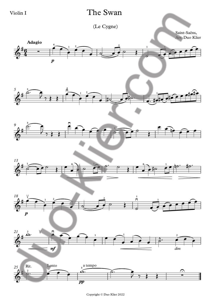 The Swan by Saint-Saëns | Duo Klier